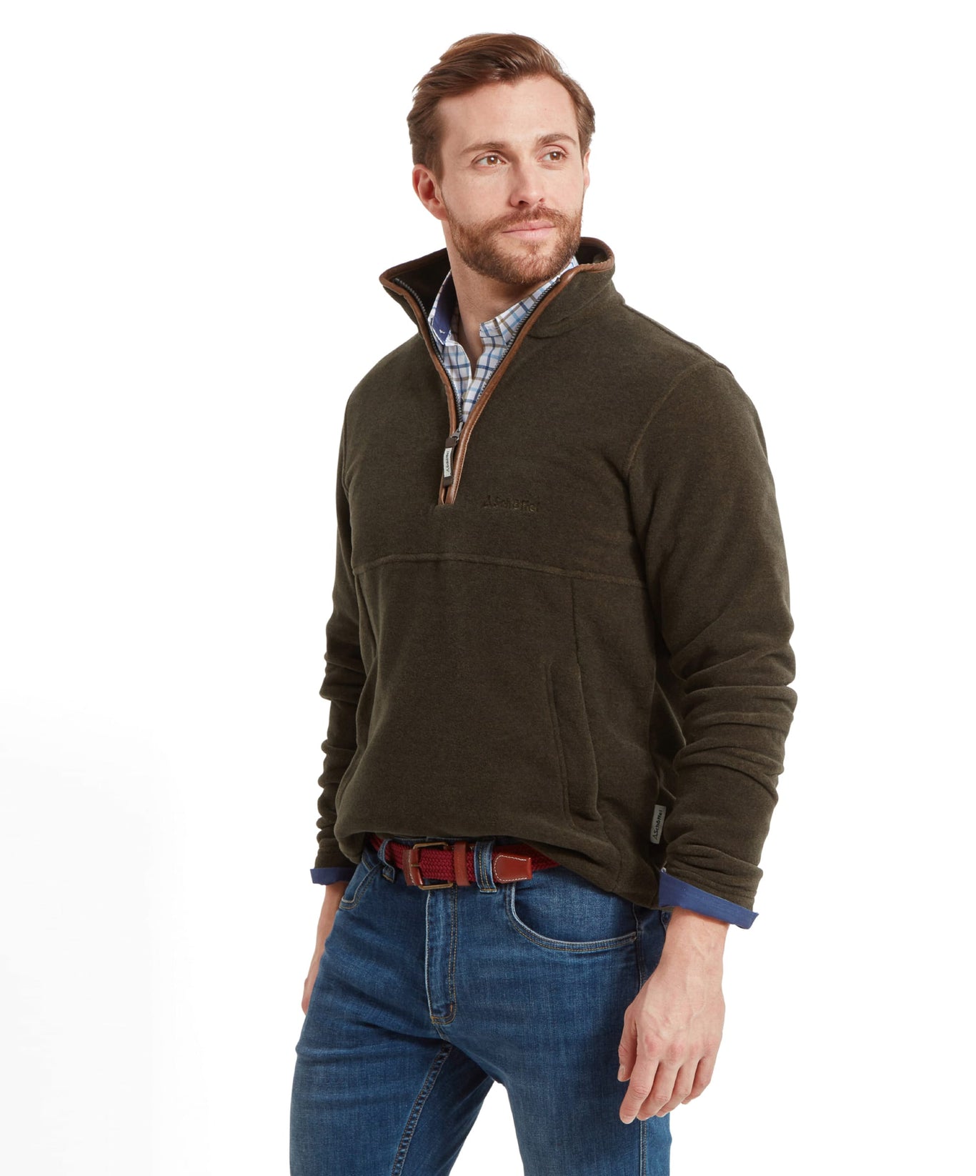 Men's Berkeley Dark Green Quarter Zip Fleece | Schöffel Country
