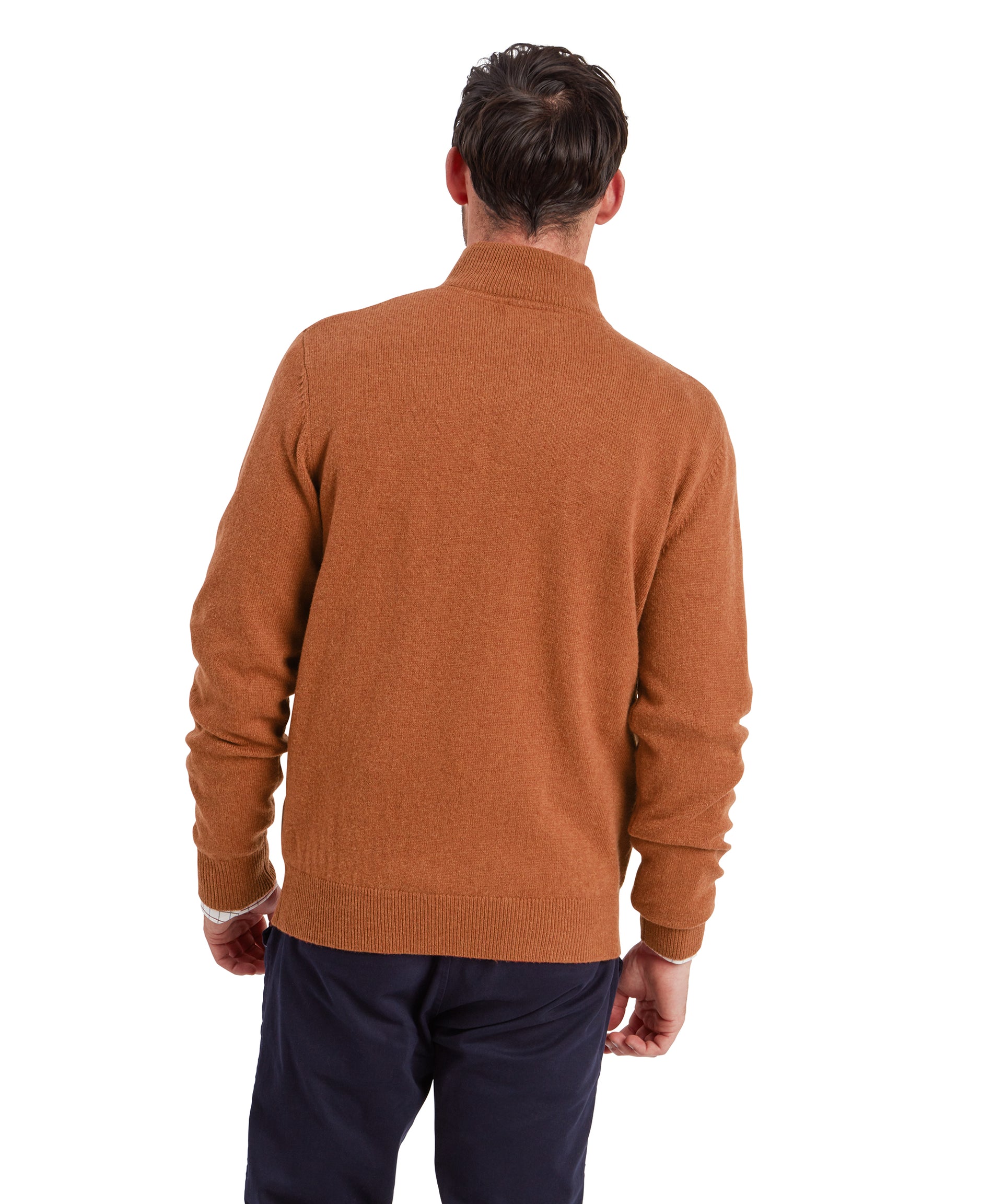 Men's Lambswool Quarter Zip Jumper Brick Red | Schöffel Country