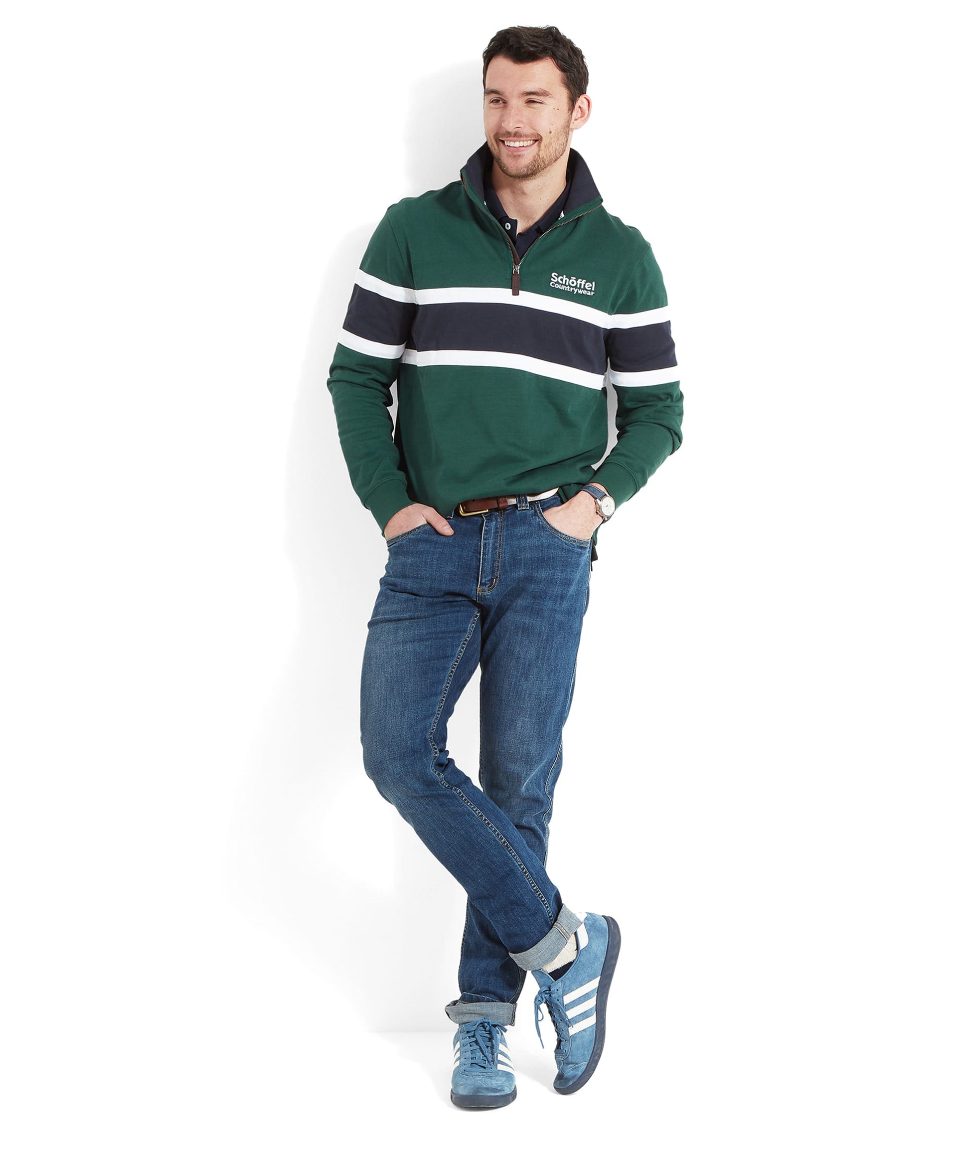 Unisex Exmouth Heritage Quarter Zip Green | Schöffel Country