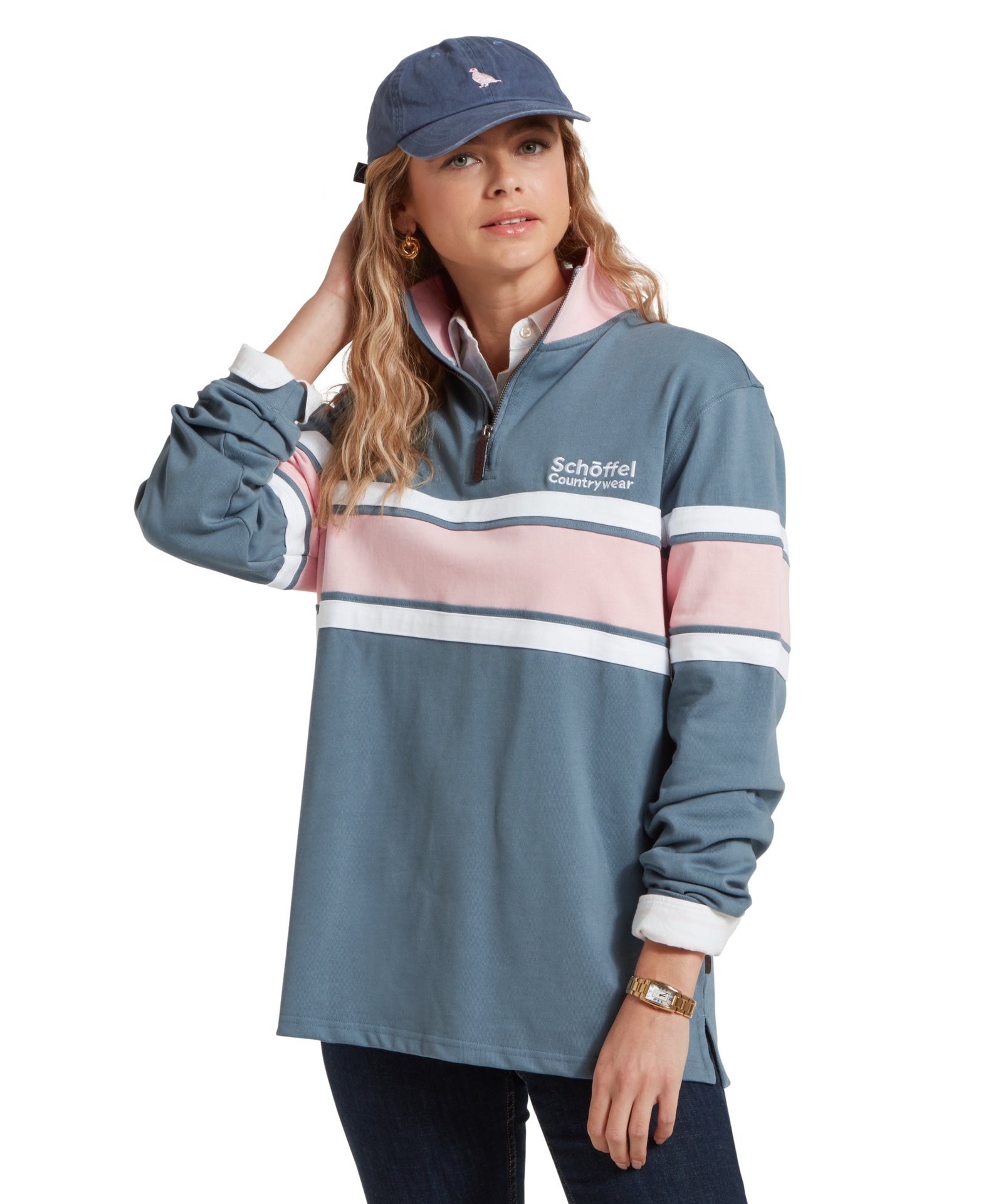 Women's Exmouth Heritage Quarter Zip Blue | Schöffel Country