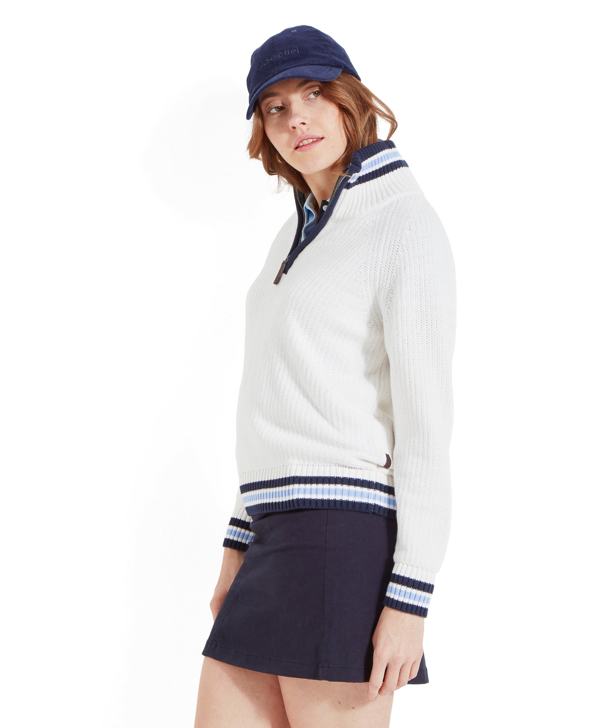 Women's Havelet Bay Quarter Zip Jumper Blue | Schöffel Country