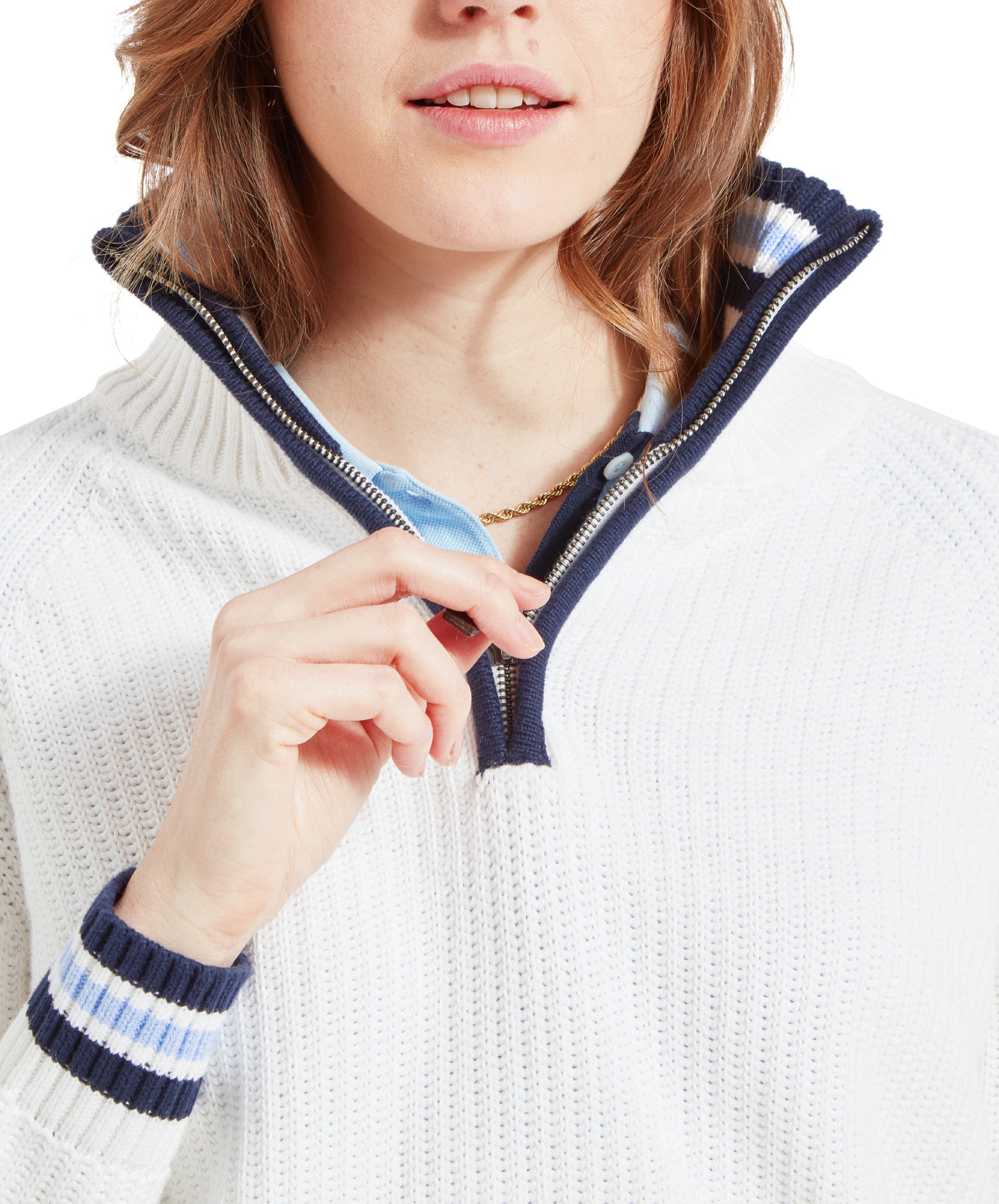Women's Havelet Bay Quarter Zip Jumper Blue | Schöffel Country