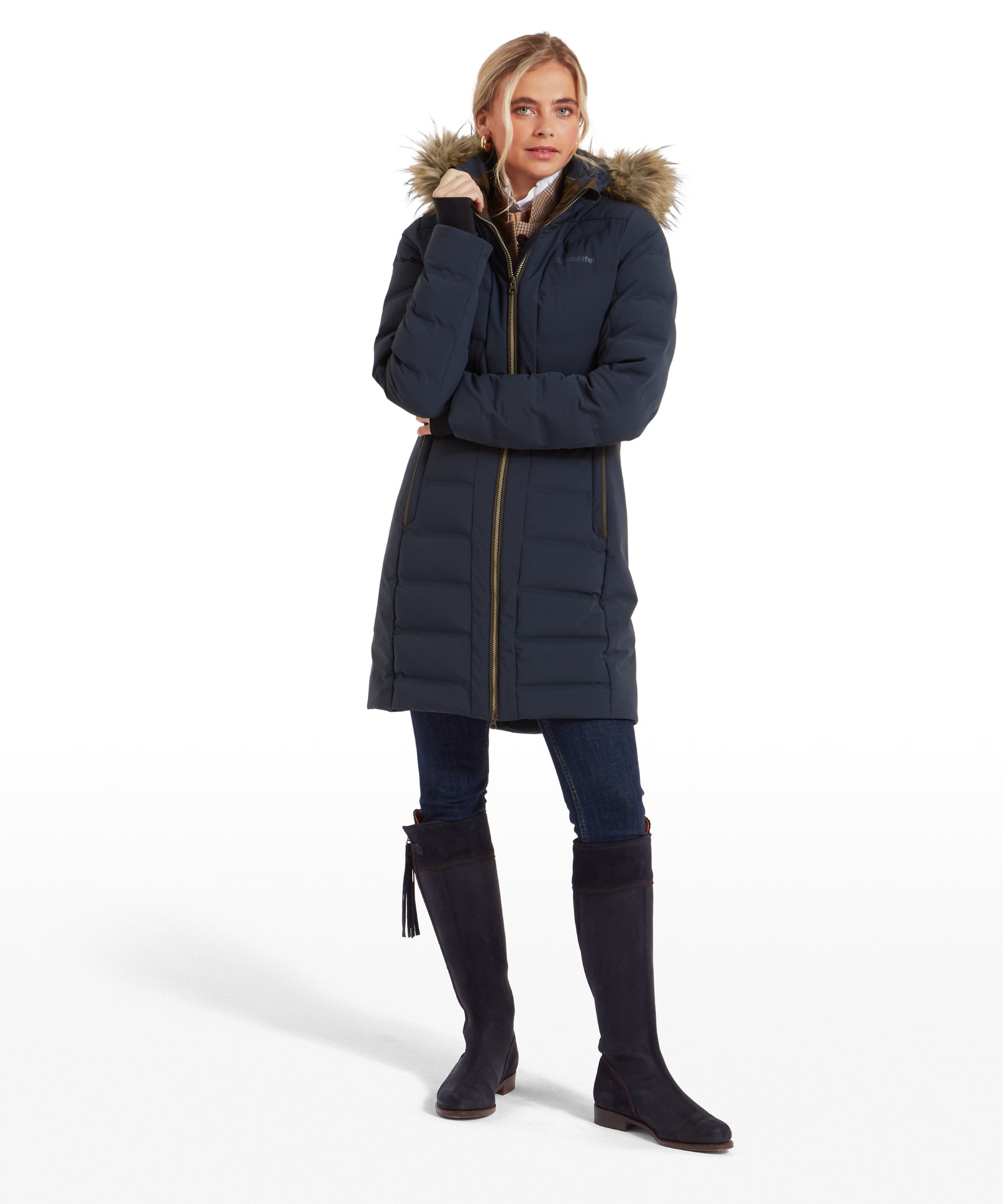 Women's Hurlingham Waterproof Down Coat Navy | Schöffel Country